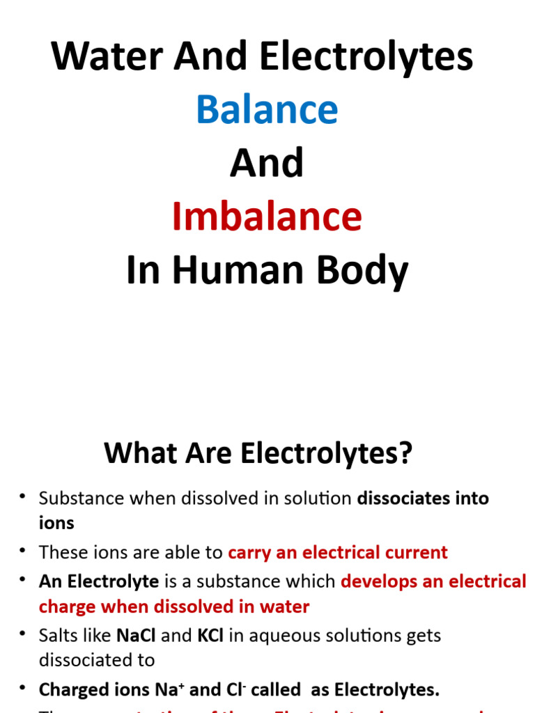 Water Electrolytes Balance | PDF | Angiotensin | Electrolyte