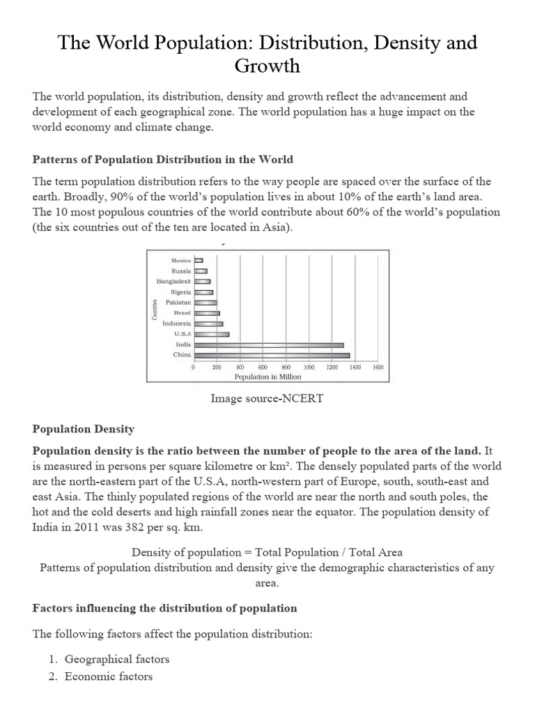 The World Population Self Notes | PDF | Human Migration | Population Growth