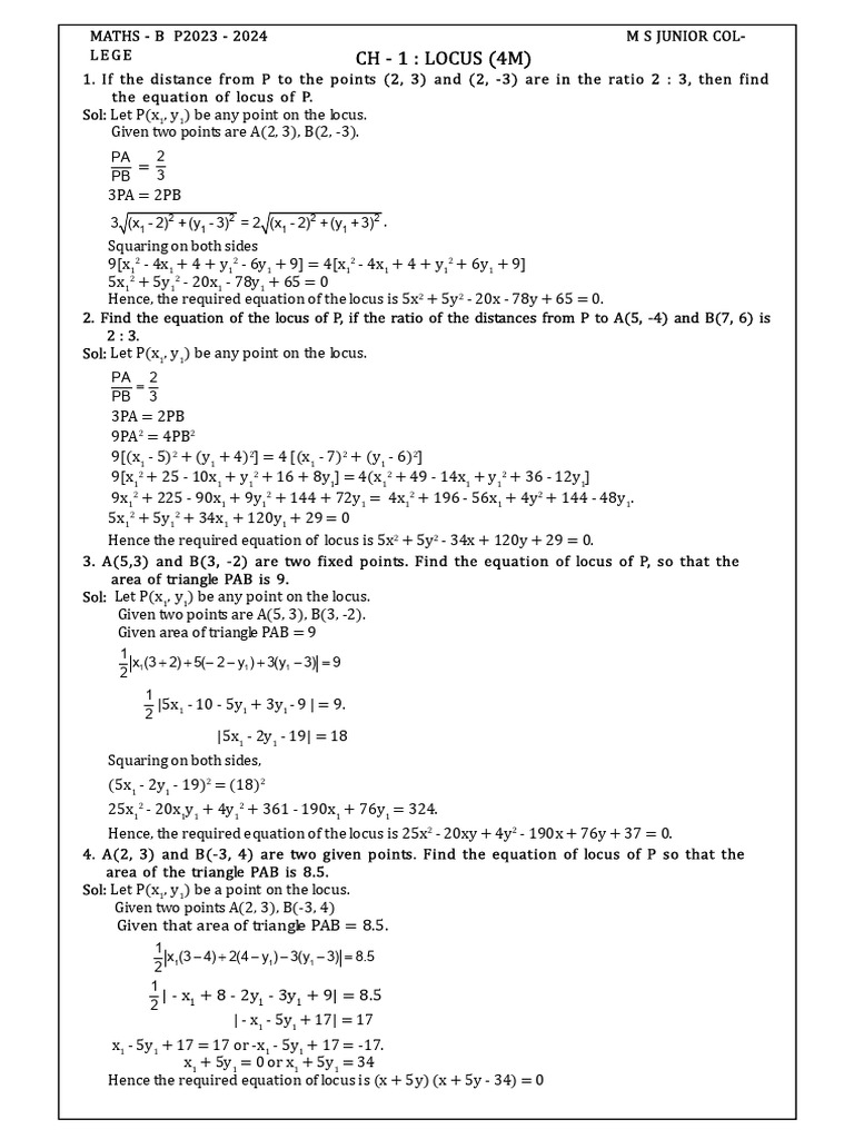 Maths 1b Solutions 2024 | PDF | Coordinate System | Triangle Geometry