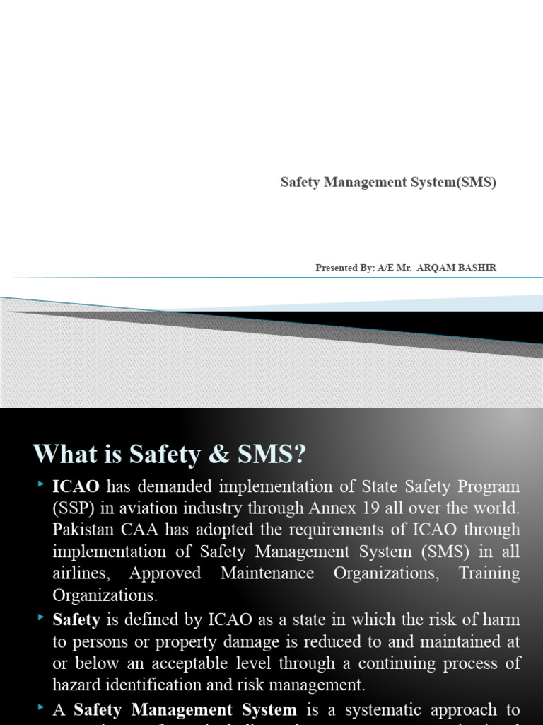 Safety Management System (SMS) | PDF | Risk | Safety