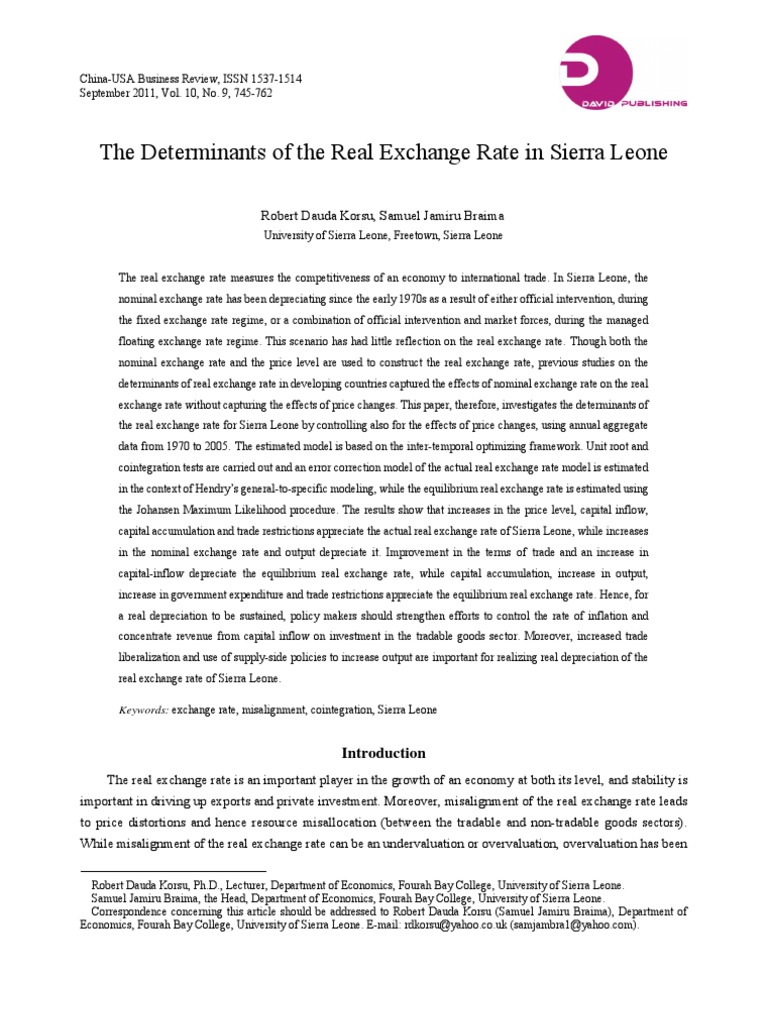 determination-of-real-ex-rate-pdf-exchange-rate-coefficient-of
