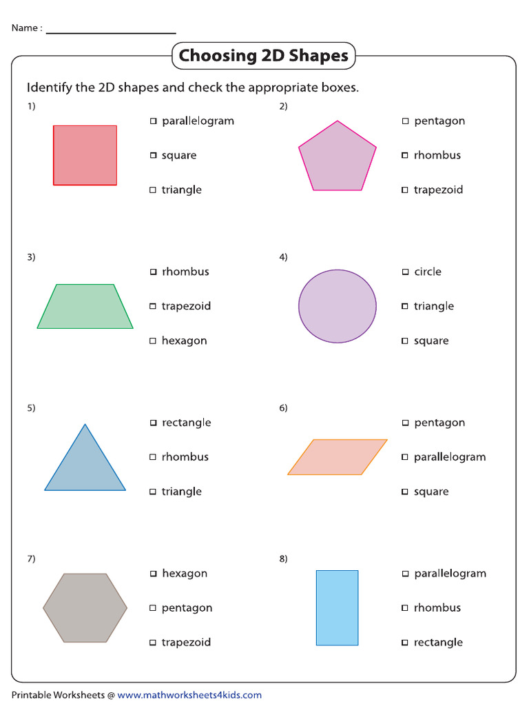 2d Shapes MCQ | PDF