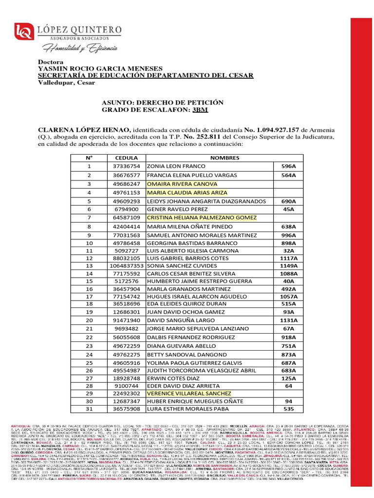 Solicitud de Pruebas Nivelacion Salarial Zonia Leon Franco y Otros-3bm ...