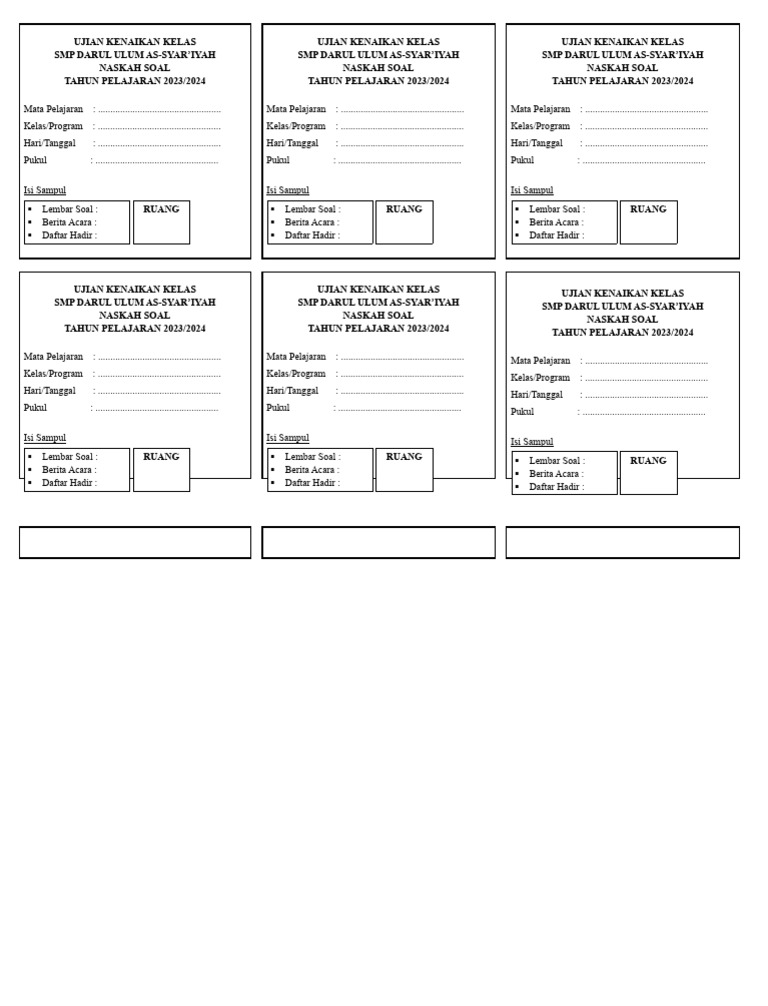 Sampul Amplop PAS GASAL 22-23 | PDF