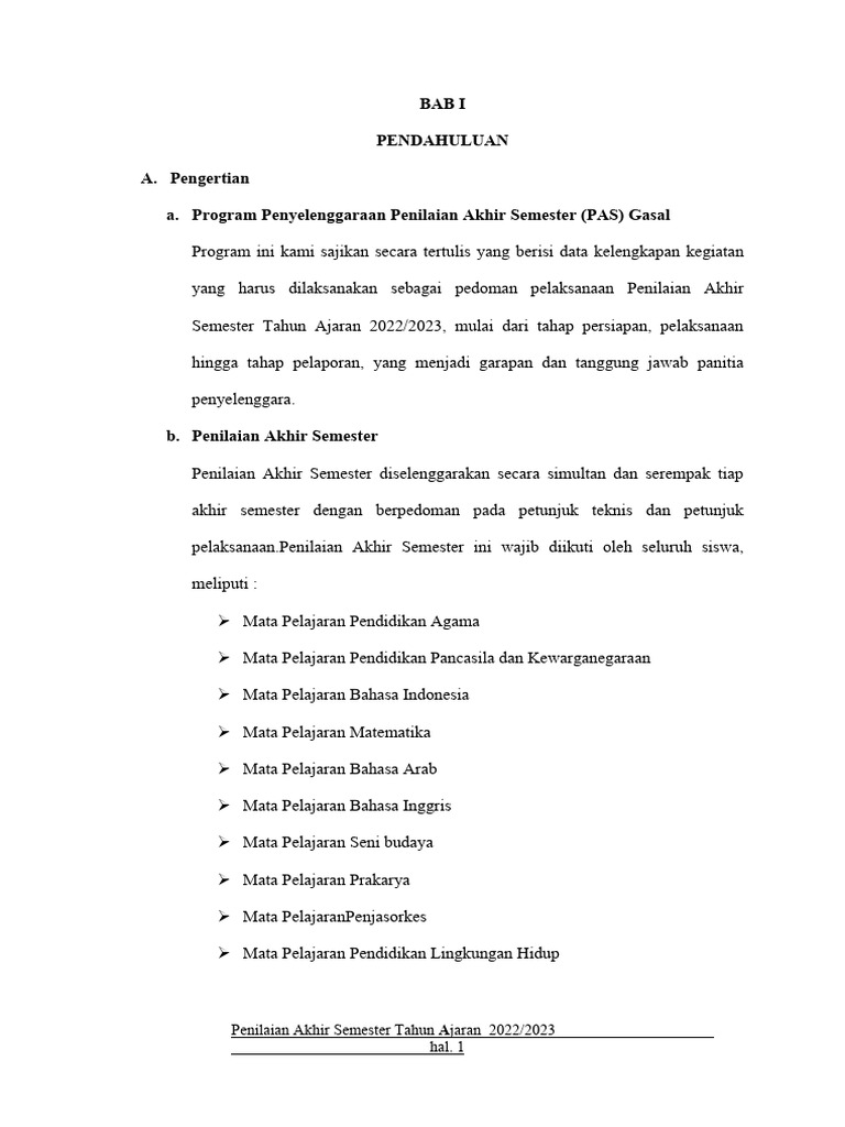 PAS Gasal SMP Darul Ulum 2022/2023 | PDF