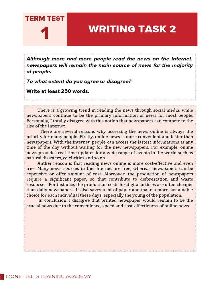 Term Test 1 - 56 - Writing Task 2 | PDF