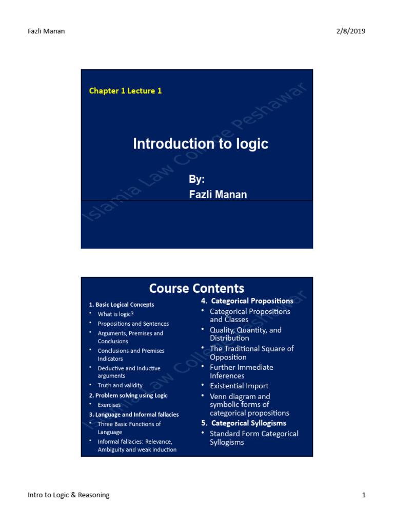 Introduction to Logic Concepts | PDF | Argument | Logic