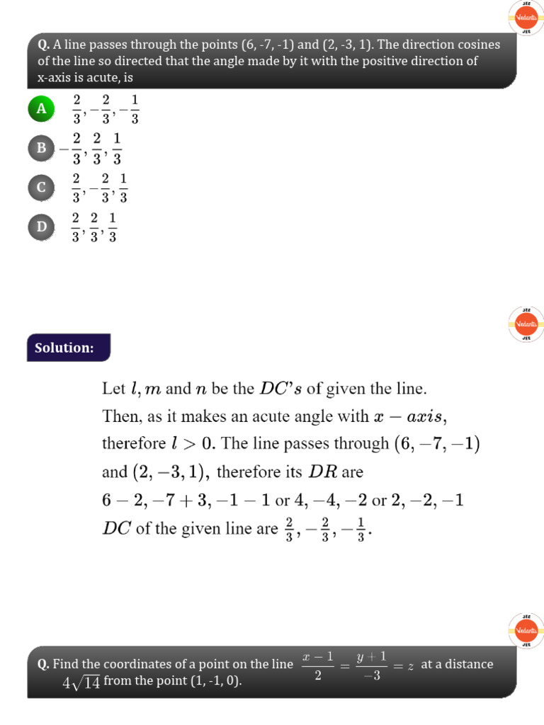 Comeback Oneshots 3-Dimensional Geometry DPP | PDF | Line (Geometry ...