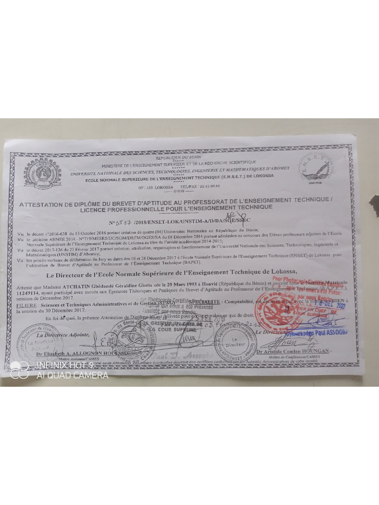 PDF Scanner Diplome Licence | PDF