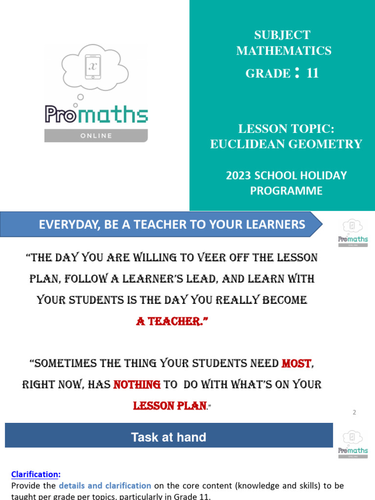 Grade 11 Promaths Euclid JUNE 2023 | PDF | Circle | Triangle