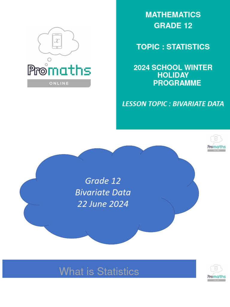 Gade 12 & 12 Promaths STATS 2024 June 2024 | PDF | Linear Regression | Mean