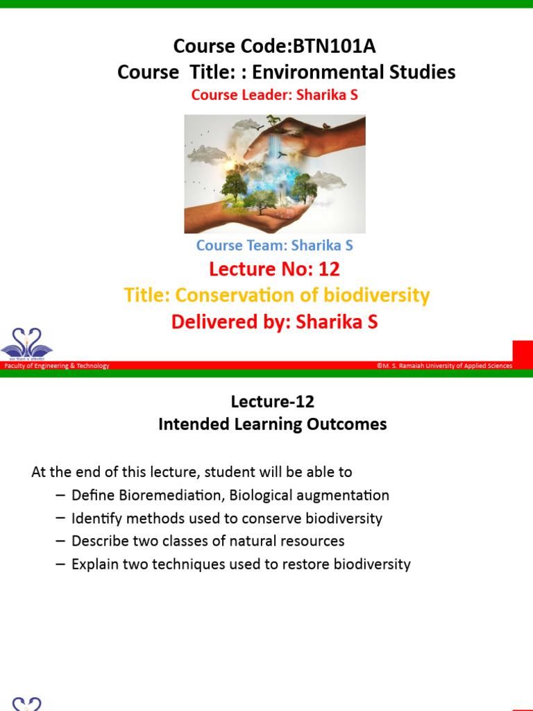 BTN101A - 12-Conservation of Biodiversity | PDF | Conservation Biology ...