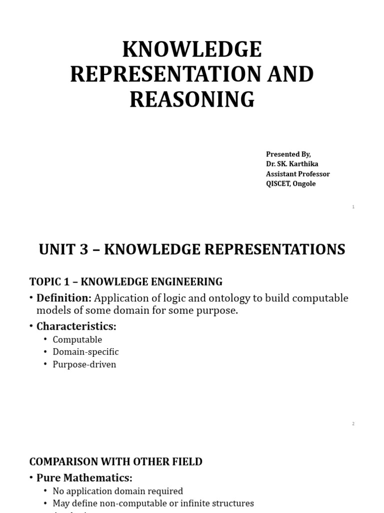 Knowledge Representation and Reasoning | PDF | Class (Computer Programming) | Logic