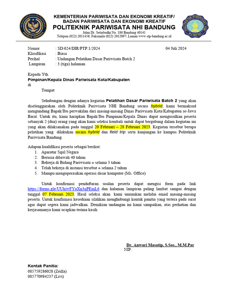 Draft Surat Undangan Pardas Batch 2 | PDF