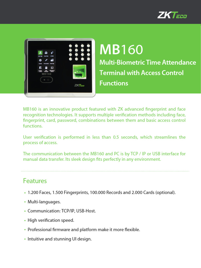 MB160 | PDF | Access Control | Usb