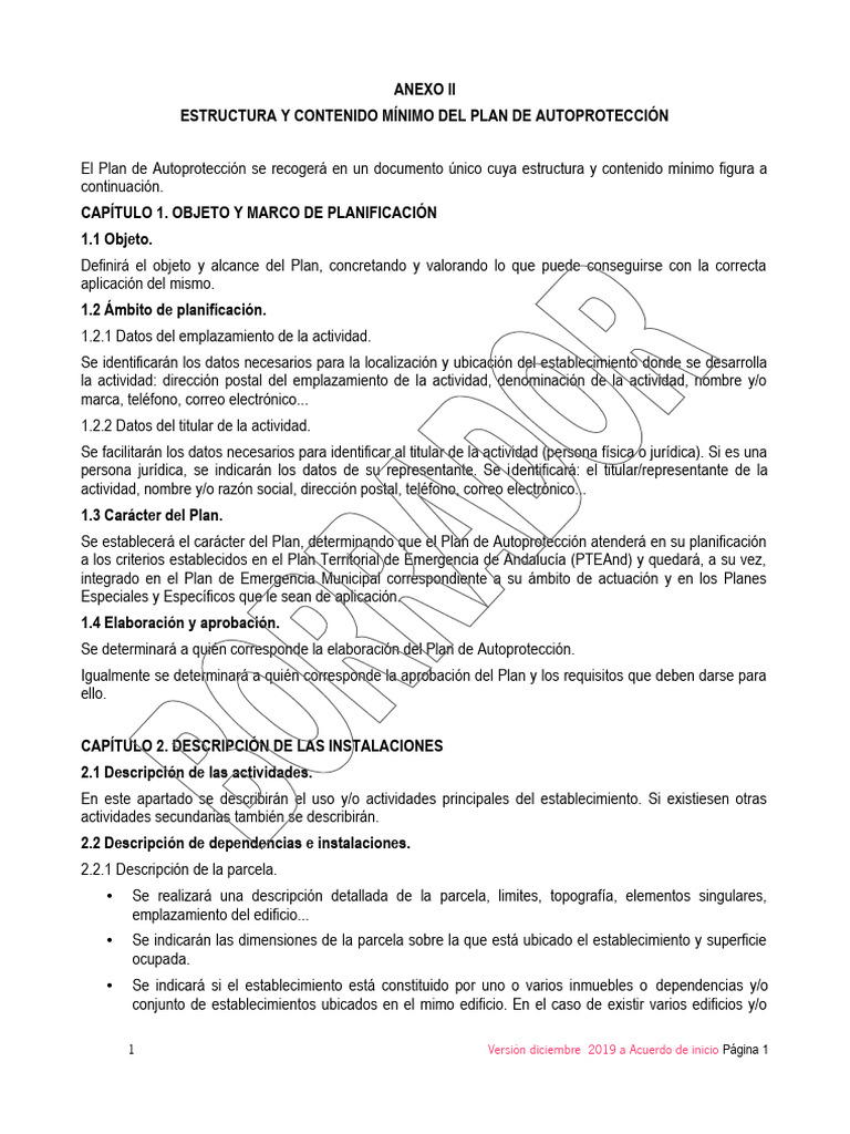 01.3 - Anexo II. Estructura y Contenido | PDF | Defensa Civil | Riesgo