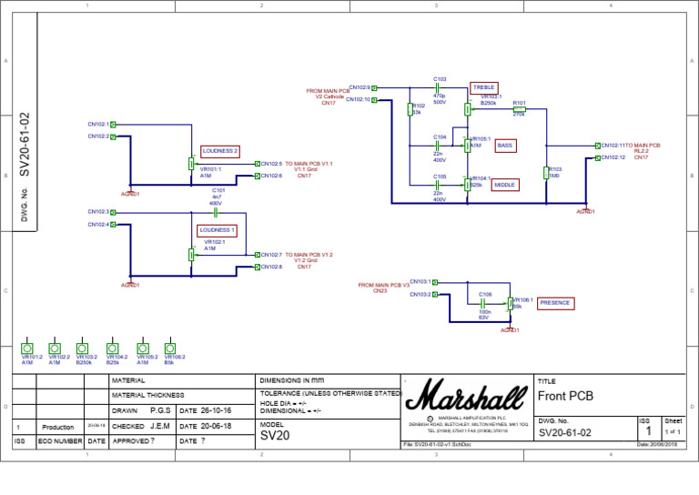 Front PCB: From Main PCB CN17 V2 Cathode | PDF