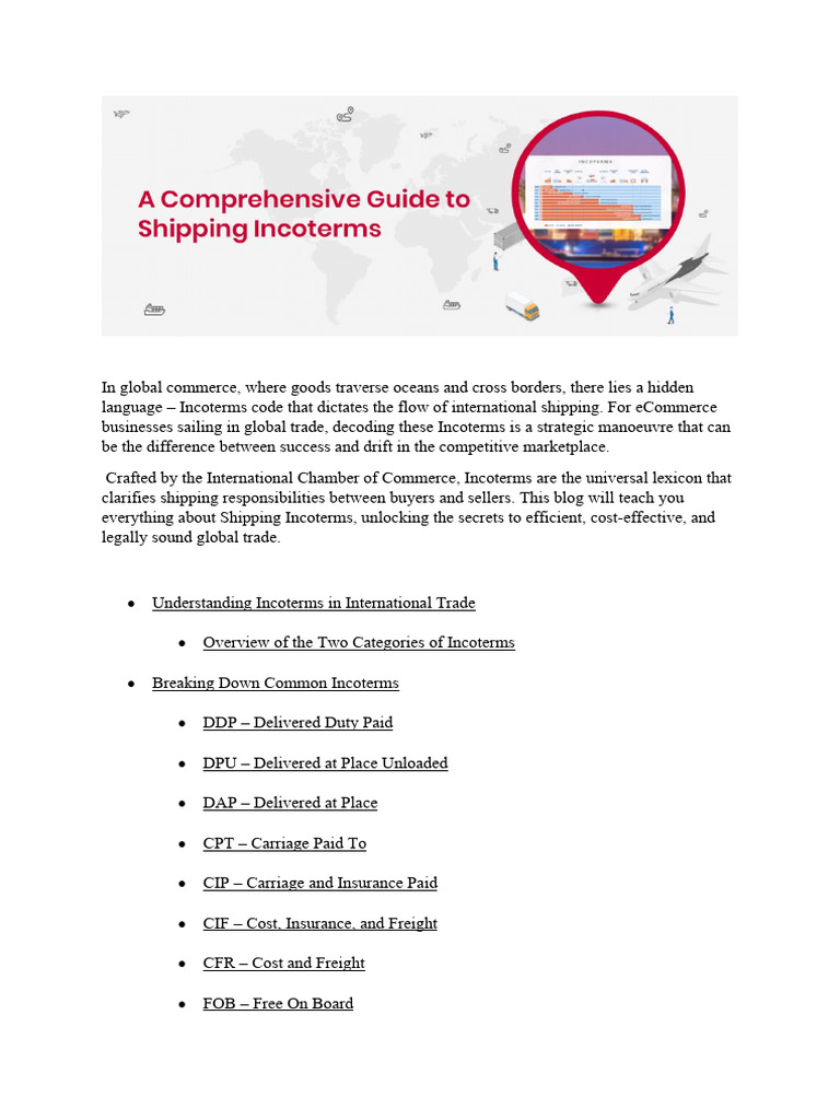 INCOTERMS | Download Free PDF | Business | Supply Chain Management