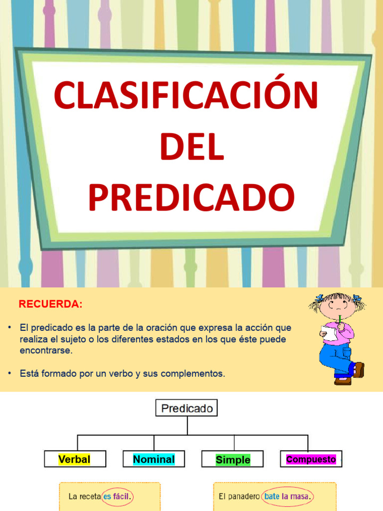 Clasificación del Predicado en Gramática | PDF | Artes del Lenguaje y ...