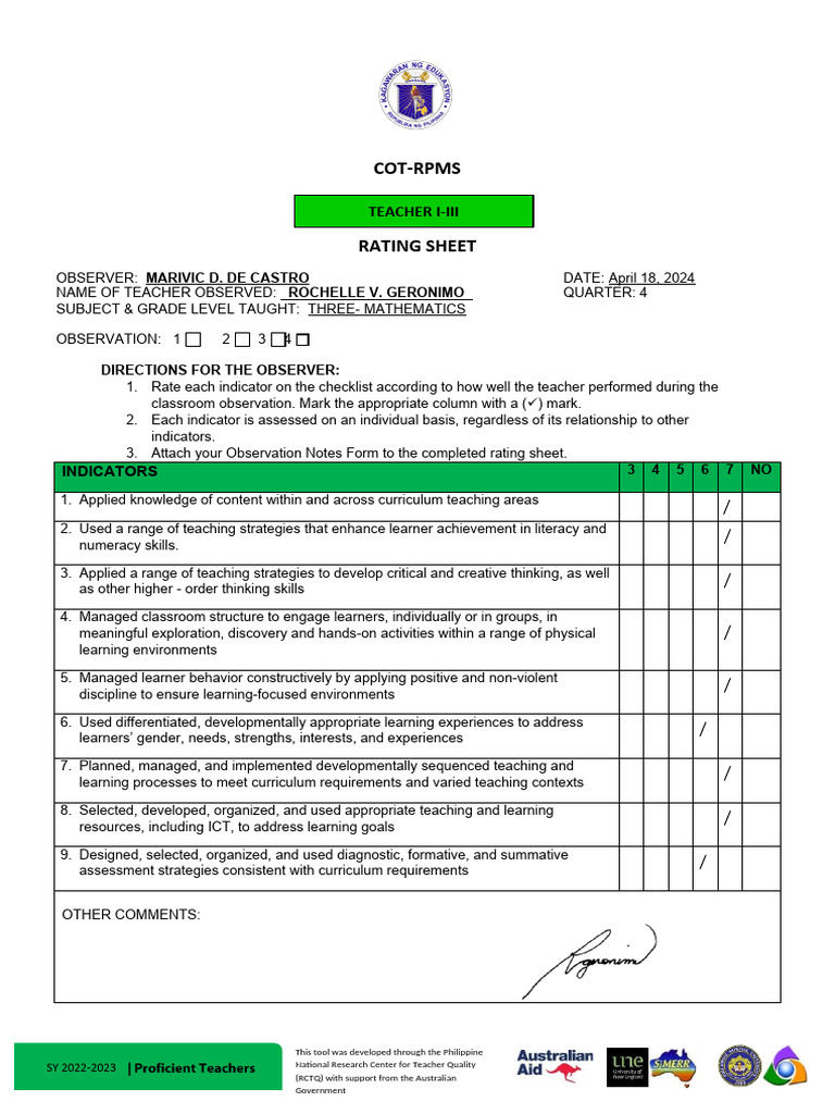 Cot 2 | PDF | Learning | Curriculum