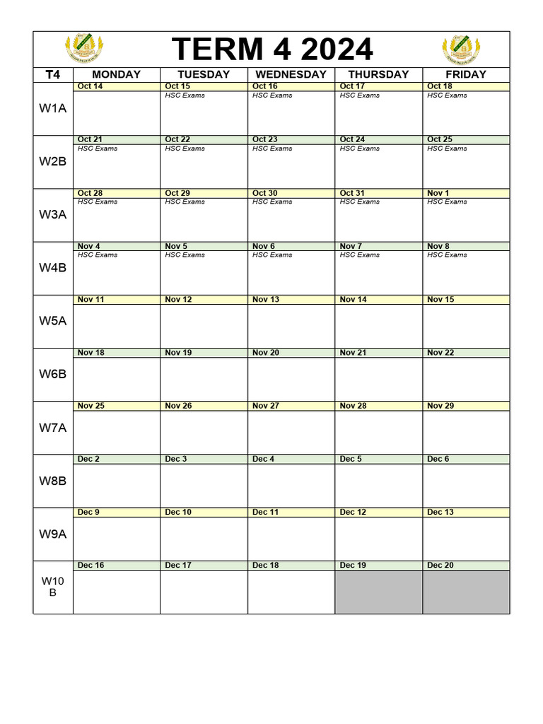 School Planner 2024 - 2025 (Dates Incorrect Term 2 2025 Onwards) | PDF