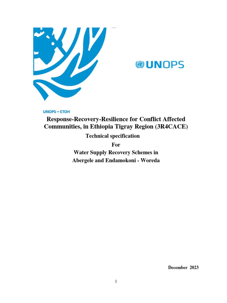 Annex 1 - Technical Specification WASH | PDF | Concrete | Pipe (Fluid Conveyance)