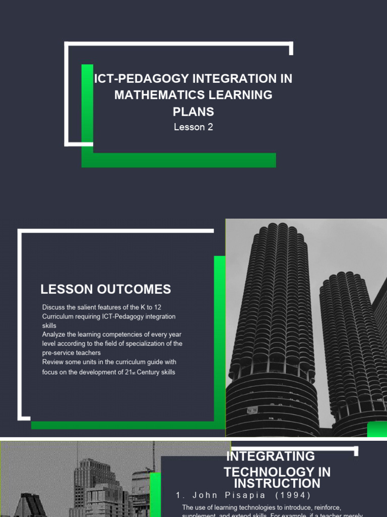 ICT-Pedagogy Integration in Mathematics Learning Plans | PDF ...