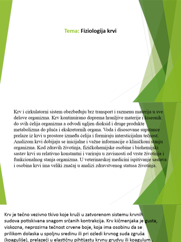 Anatomija I Fiziologija Krvi | PDF