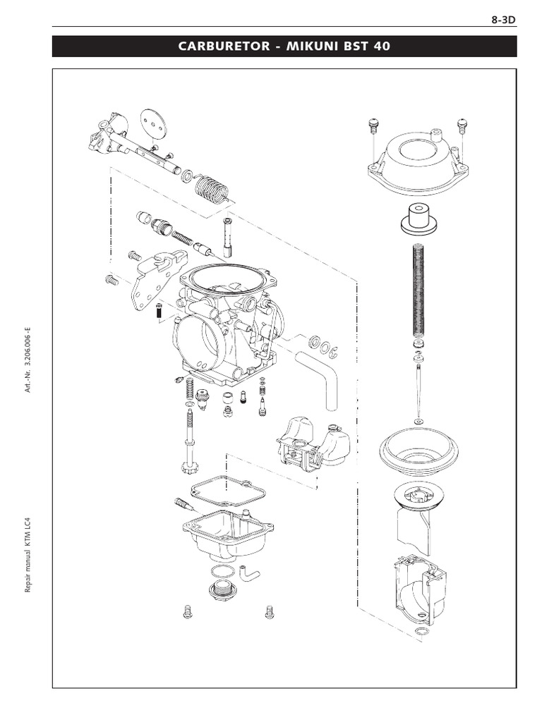 KTM LC4 Mikuni BST 40 Carburetor Manual | PDF | Throttle | Carburetor