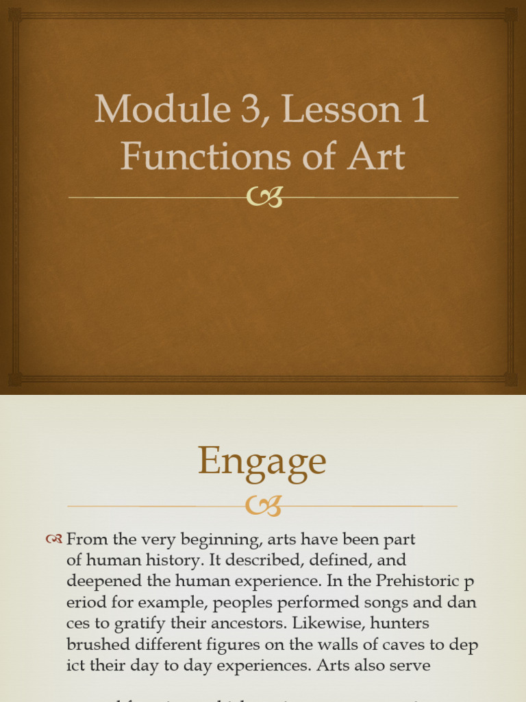 Module 3, Lesson1 Functions of Art | PDF | Liberal Arts Education | The Arts