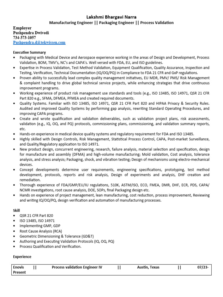 Lakshmi Bhargavi Narra | PDF | Verification And Validation | Risk Management