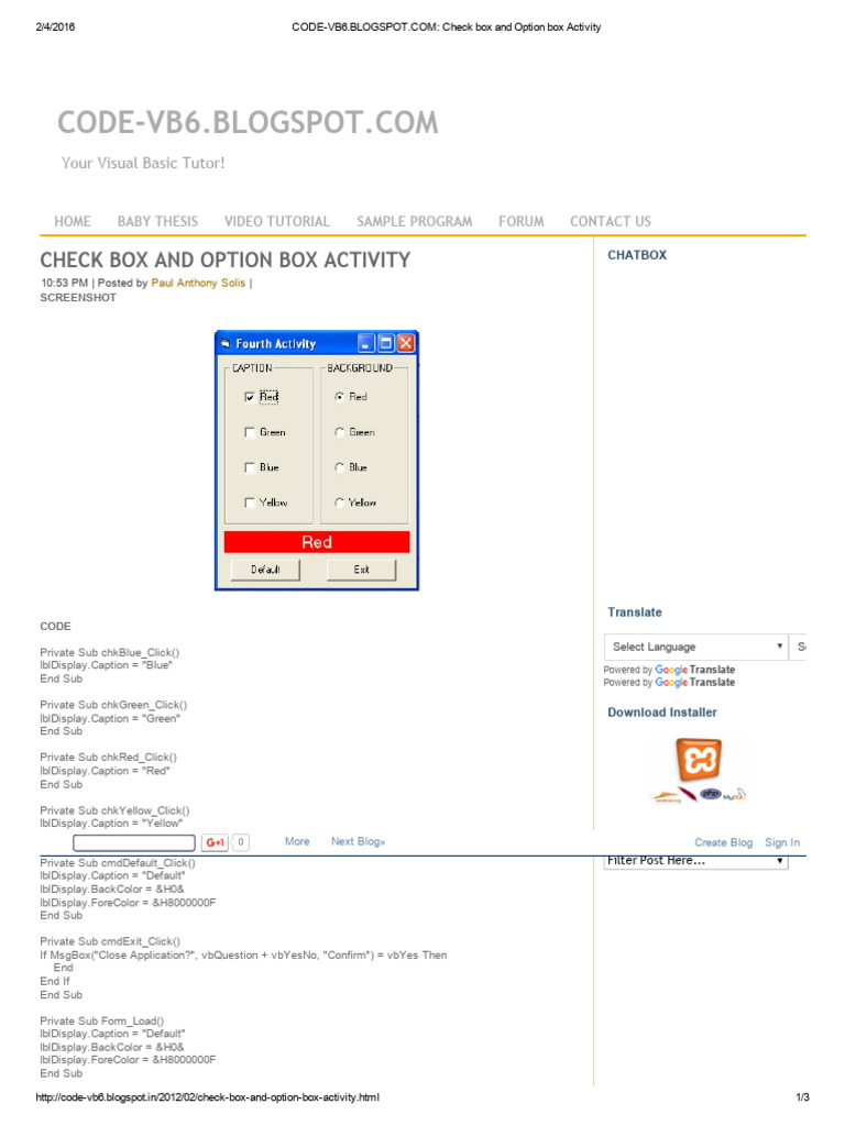 Checkbox and Option Box | PDF | Computer Science | Software Development