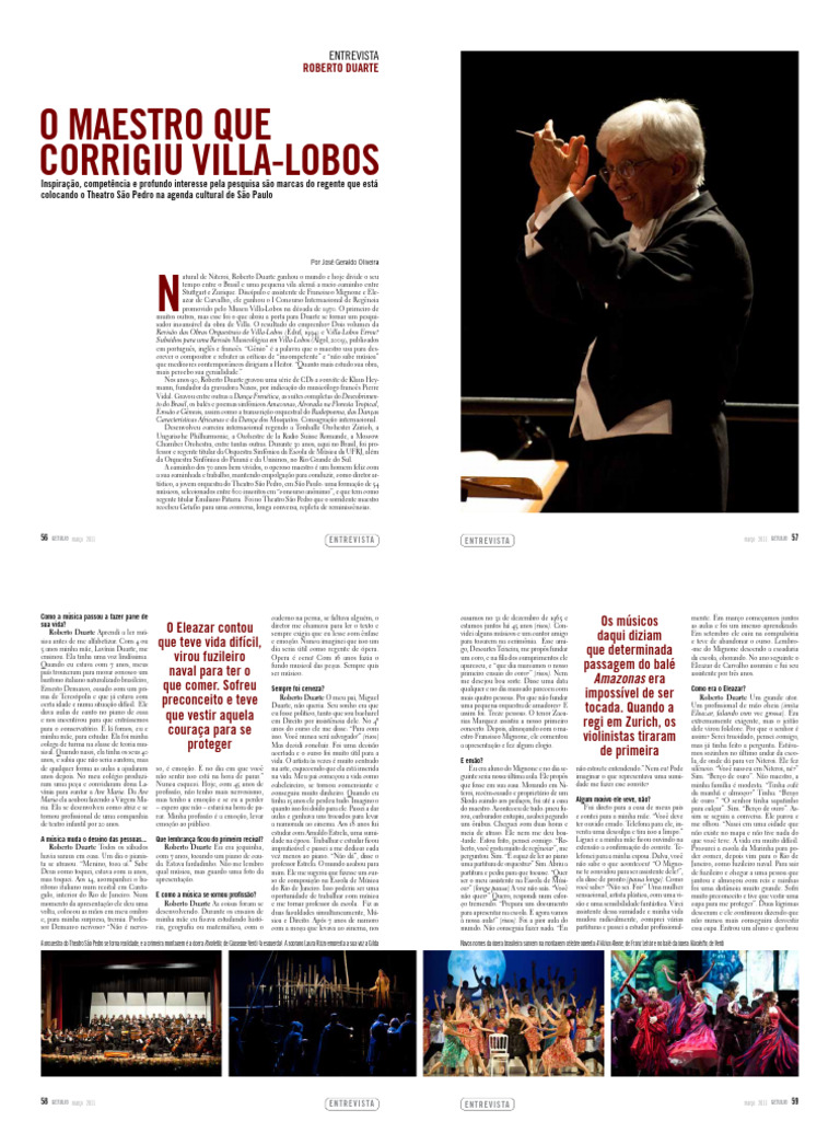 Roberto Duarte: o Maestro Que Corrigiu Villa Lobos | PDF