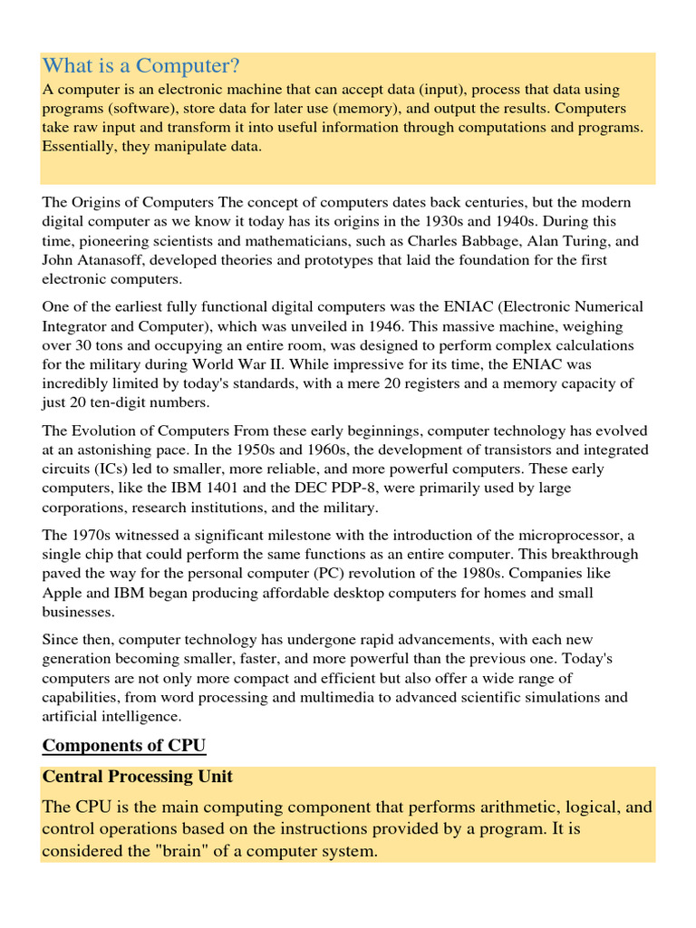 #1 Computer Basics | PDF | Hard Disk Drive | Computer Data Storage
