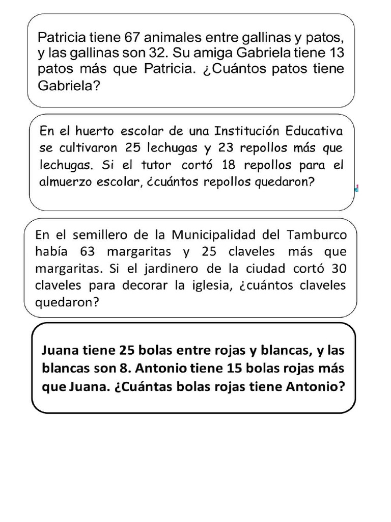 EJERCICIOS PROBLEMAS DE DOS PASOS | PDF