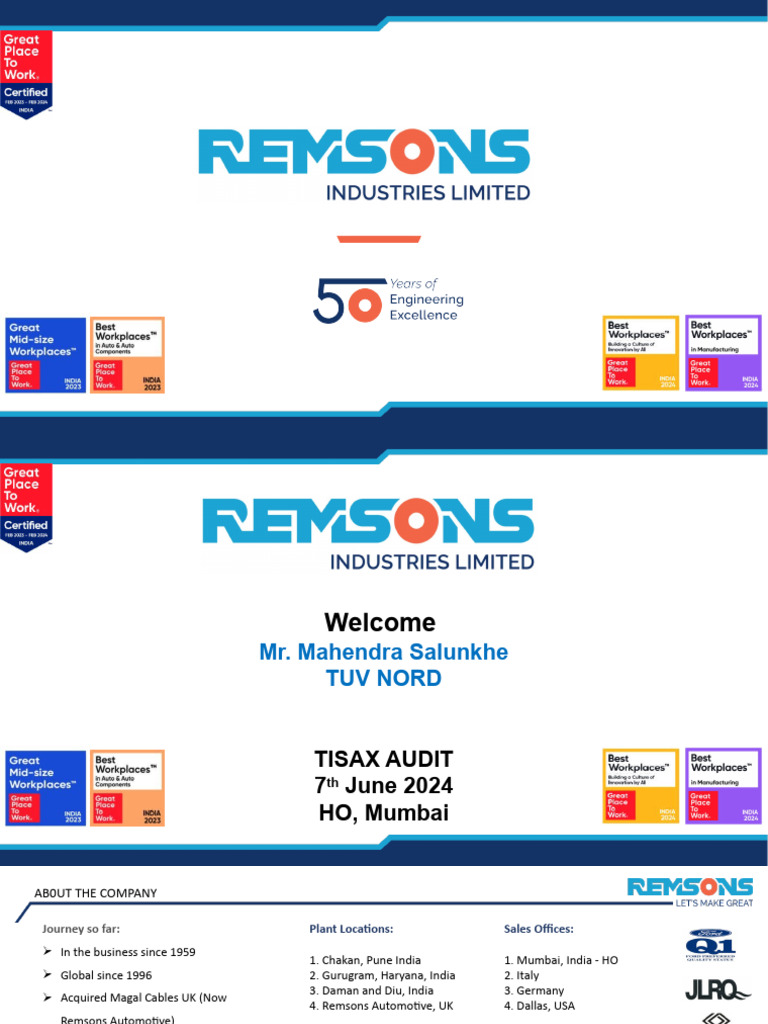 Remsons Industries Overview and Achievements | PDF | Automotive ...
