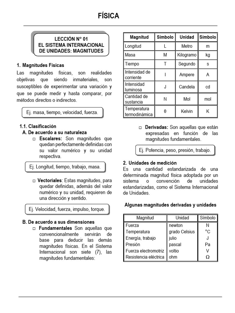 Análisis Dimensional | PDF | Sistema Internacional de Unidades | Vector ...