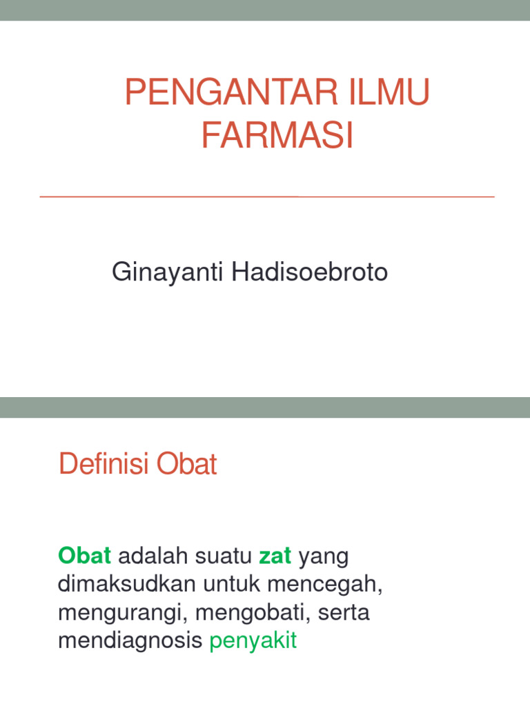 Pengantar Ilmu Farmasi Rev | PDF