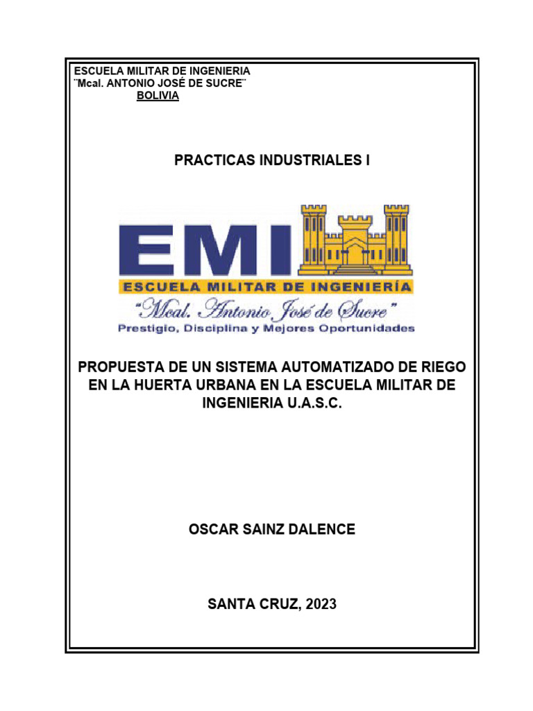 Sistema Automatizado de Riego para La Huerta Urbana de La Emi | PDF | Riego | Agricultura