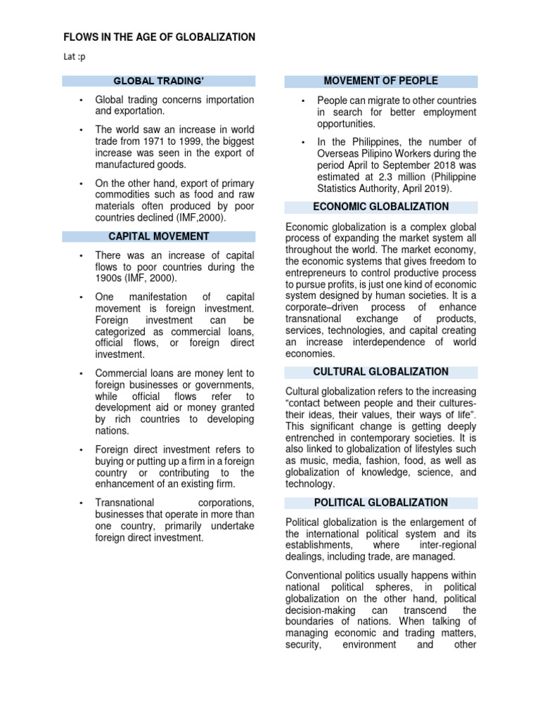 Flows in The Age of Globalization - Trans | PDF | Globalization ...