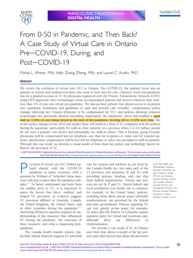 telemedicine canada | PDF | Hospital | Primary Care