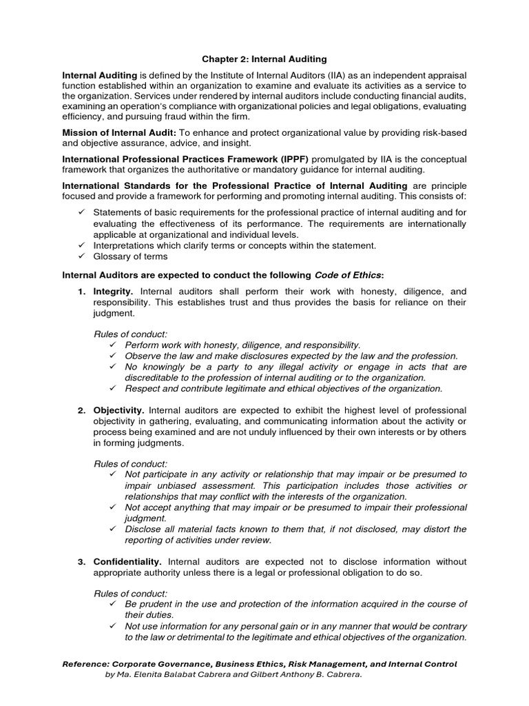 ACC 150 HO 2 Internal Auditing and Business Ethics | PDF | Internal ...