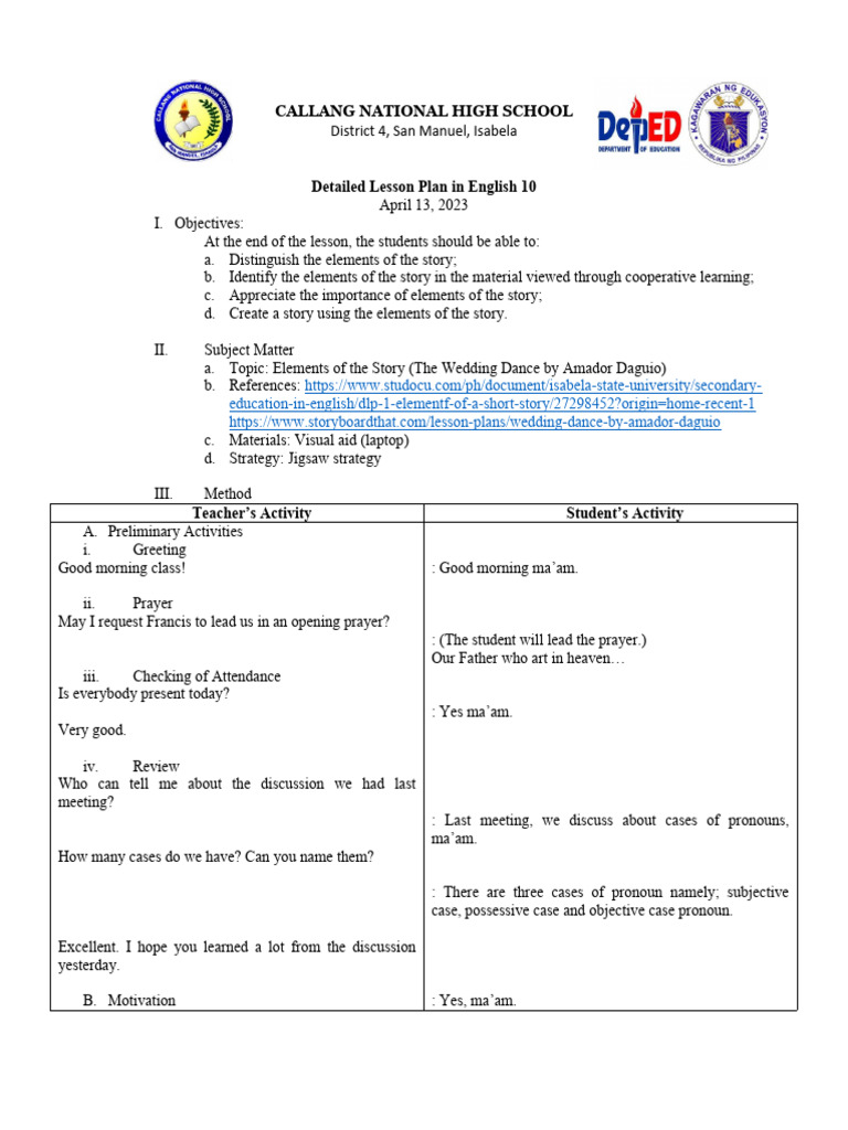 Final Demo LP Elements of The Story | PDF | Plot (Narrative)