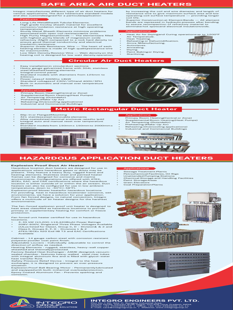 Air Duct & Hazardous Heaters_Integro Engineers pvt ltd | PDF | Electrical Resistance And ...