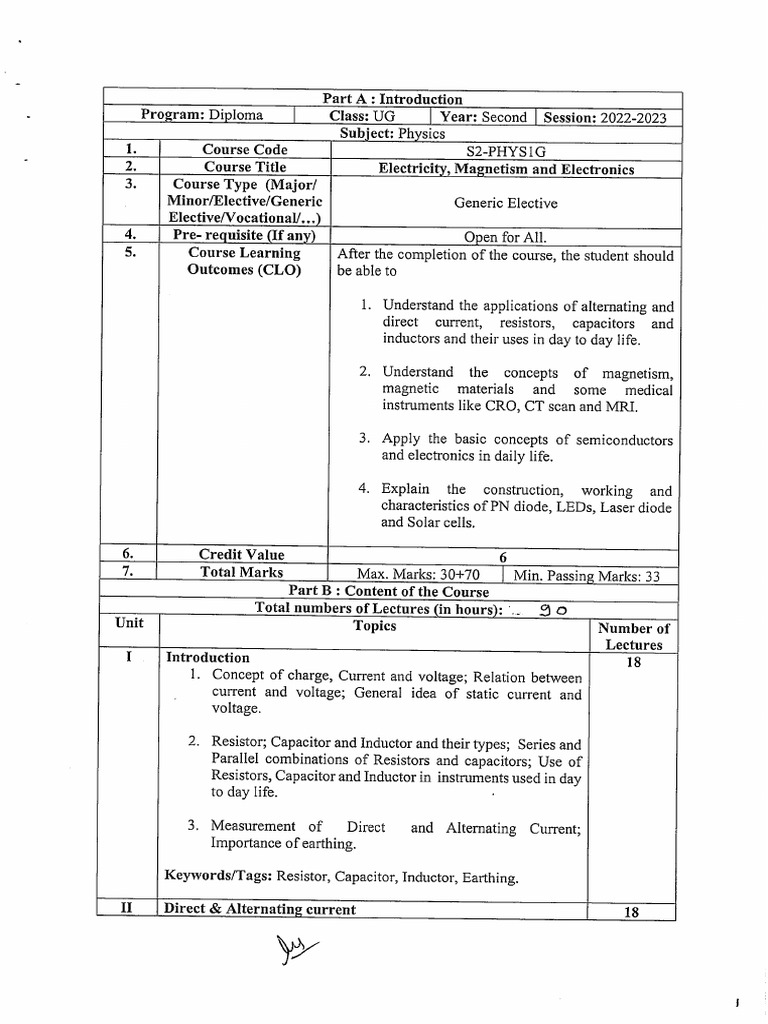 Physics Syllabus | PDF