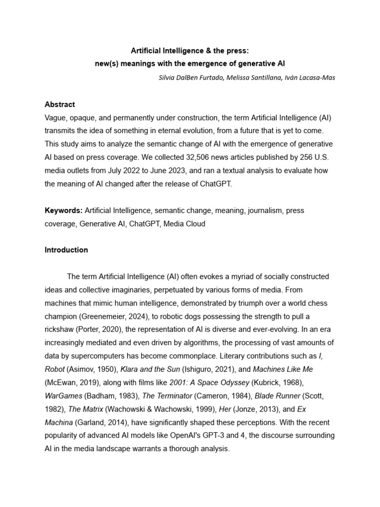 Ia AI - Press - Paper - AEJMC | PDF | Artificial Intelligence ...