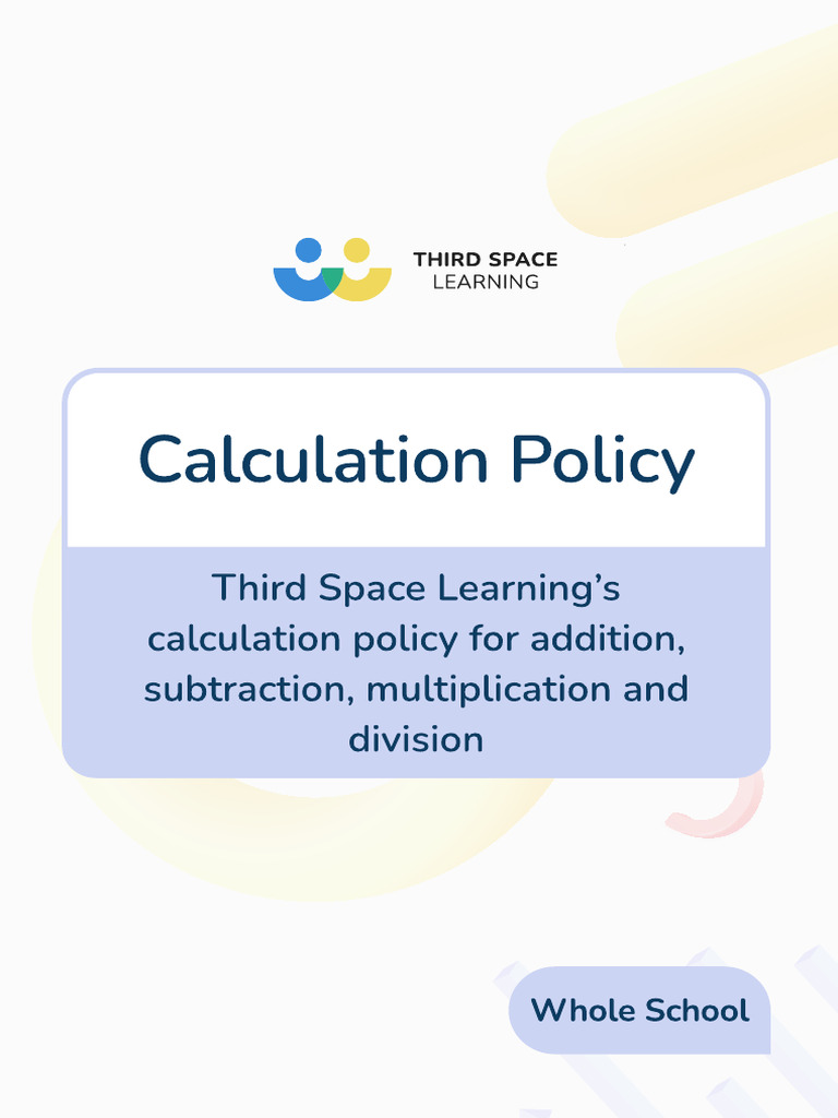 Calculation Policy | PDF | Subtraction | Arithmetic