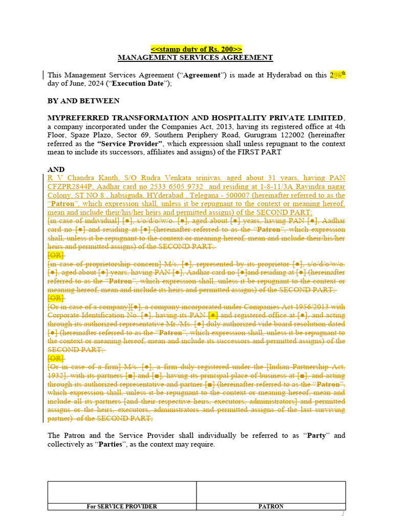 UTRHYD, Quthbullapur MSA Updated Draft 28062024 | PDF | Indemnity ...