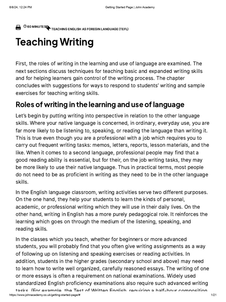 Teaching Writing | PDF | Essays | Literacy
