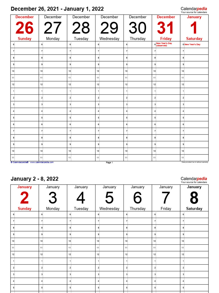 weekly-calendar-2022-landscape-time-management | PDF